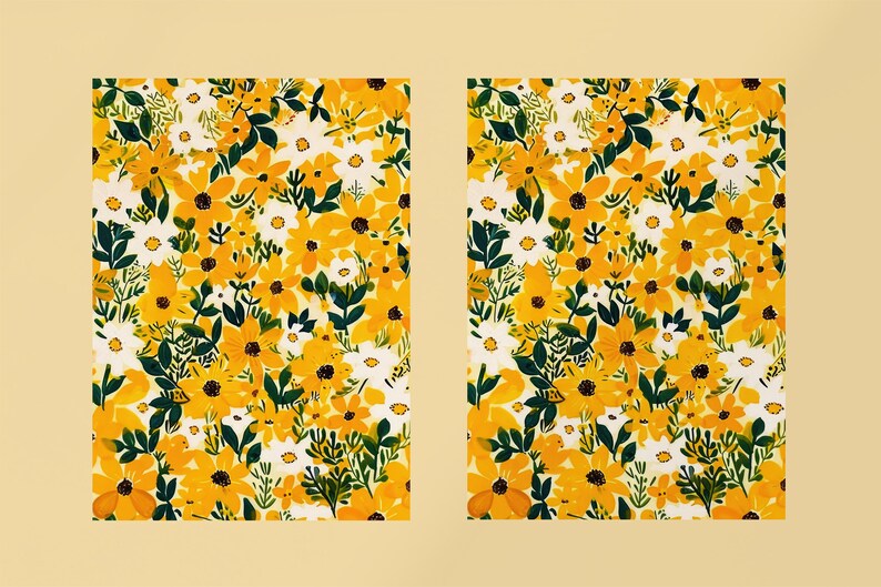 Yellow Daisy Seamless Background, Yellow Daisies Pattern, Seamless ...