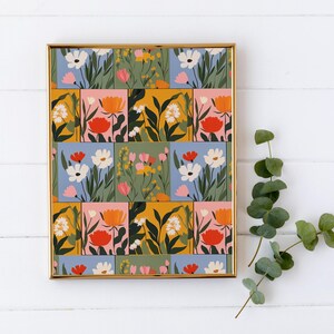 Patchwork Spring Flowers Background Pattern Quilt Squares Background ...