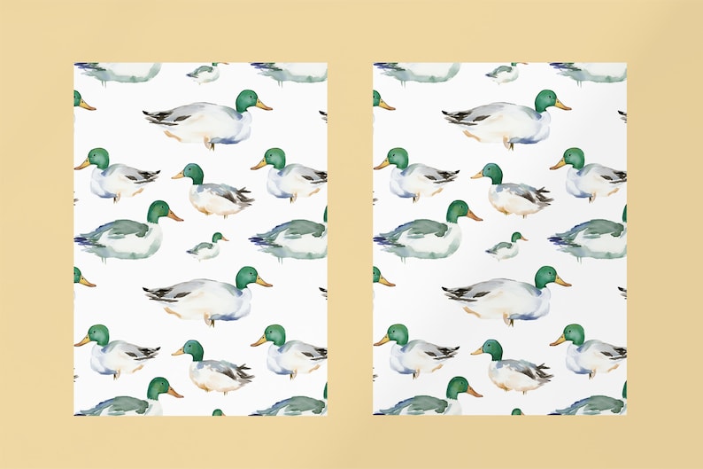 Seamless Mallard Duck Pattern Seamless Background Ducks, Watercolor ...