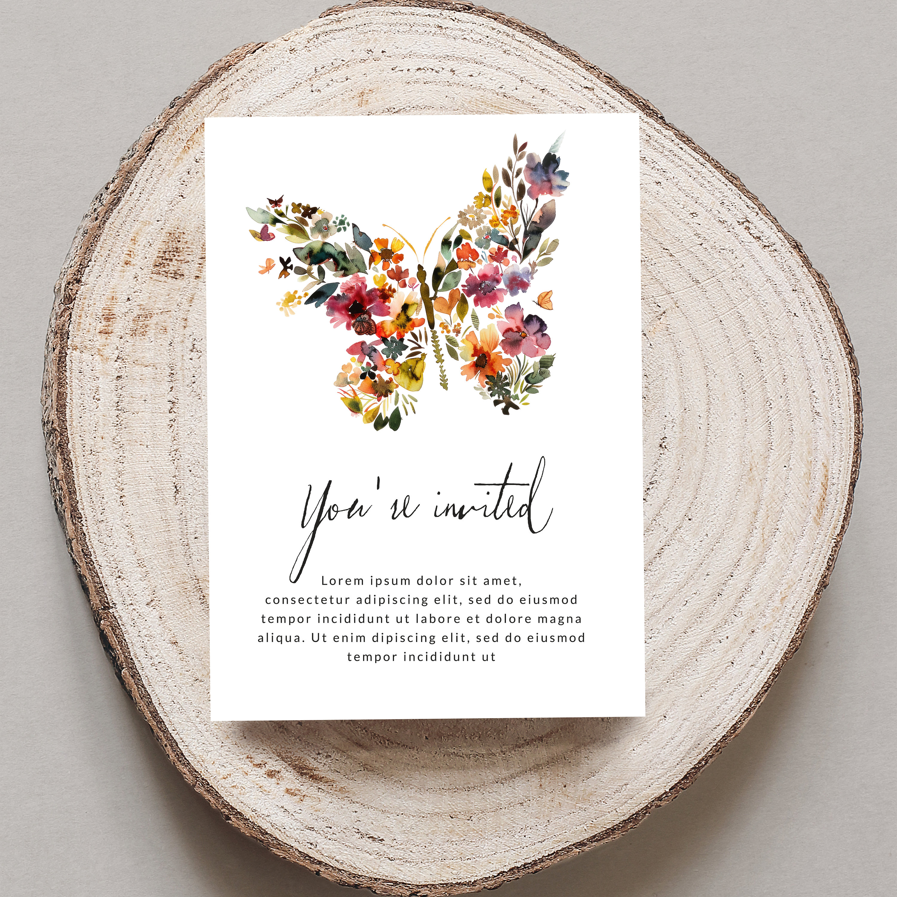 Painted Butterflies Clipart Spring, Boho Butterfly Clipart, Floral ...