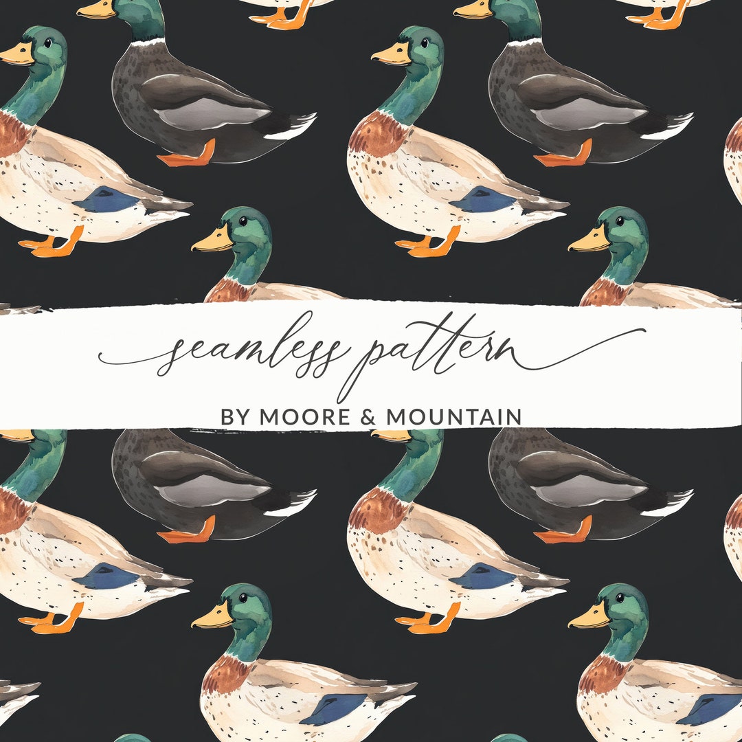 Mallard Duck Seamless Pattern Background Duck Hunting Pattern Seamless ...