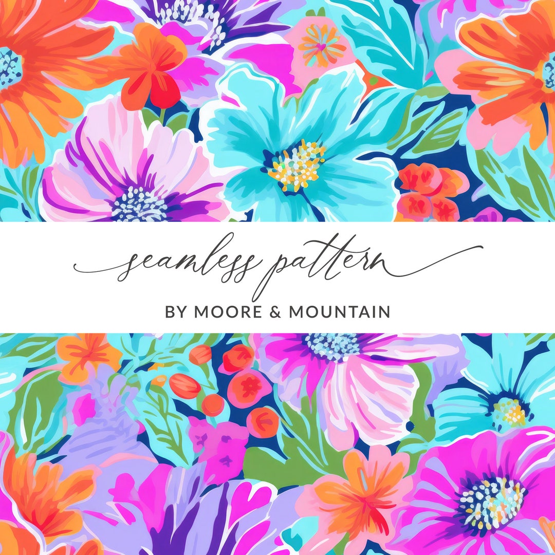 Anemone Seamless Preppy Pattern, Pink and Purple Seamless Blooms Floral ...