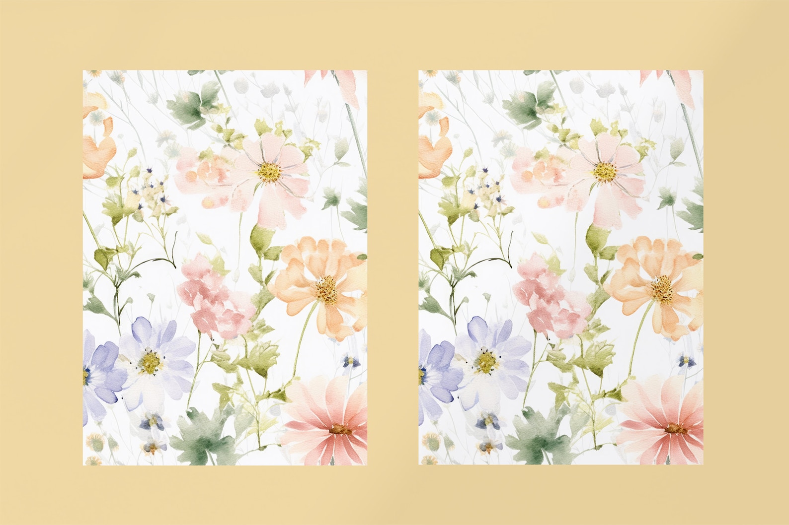 Pastel Spring Flowers Background Pattern, Seamless Spring Floral ...