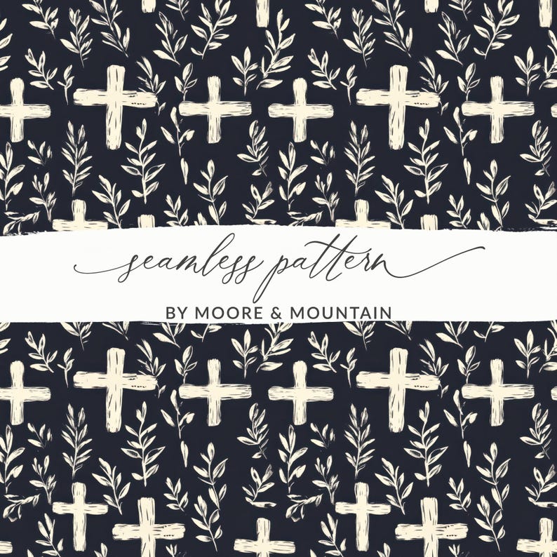 Black and White Cross Seamless Background Pattern Baptism Background ...