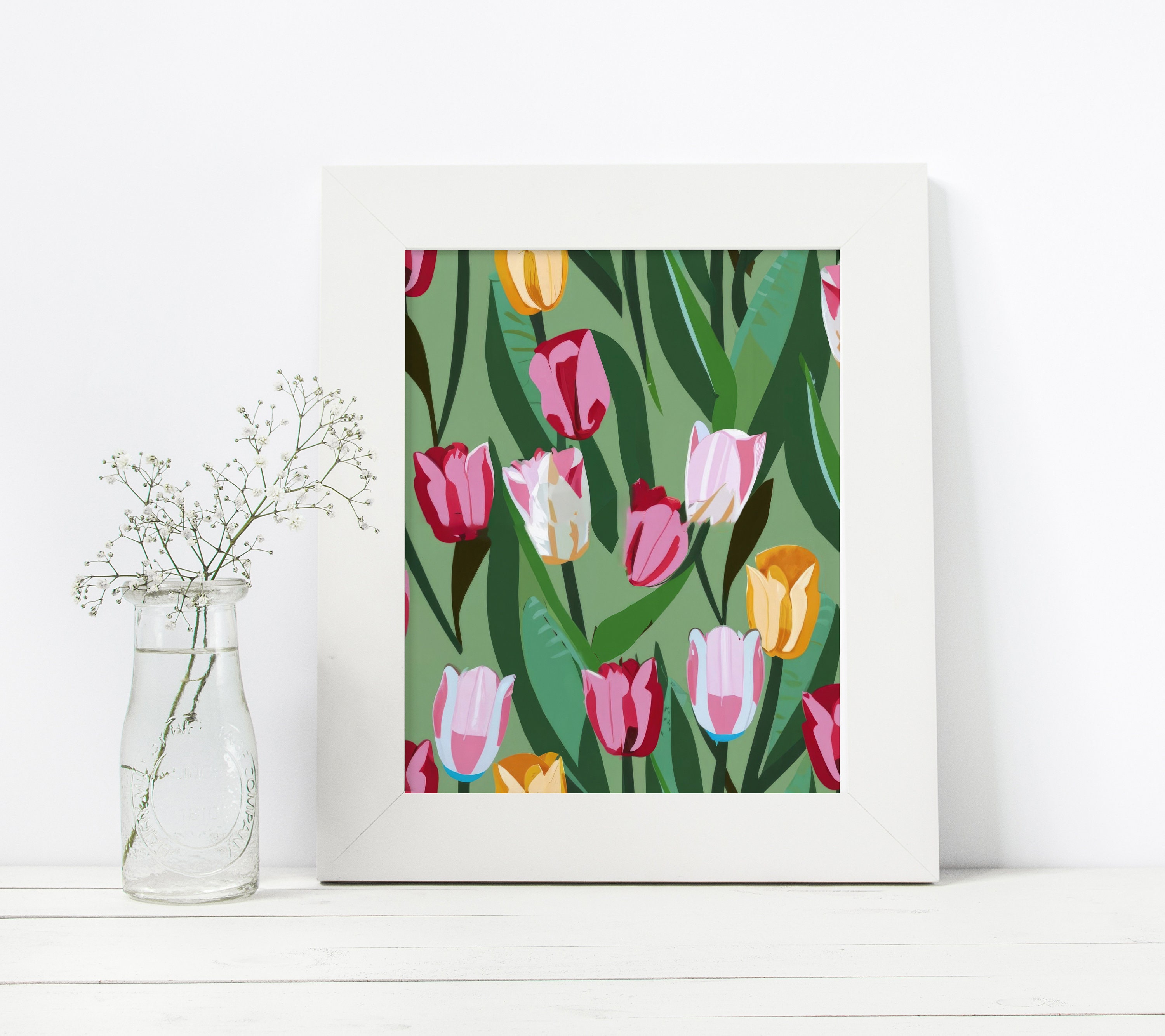 Seamless Tulips Pattern Repeating Tulip Background Pattern Seamless ...