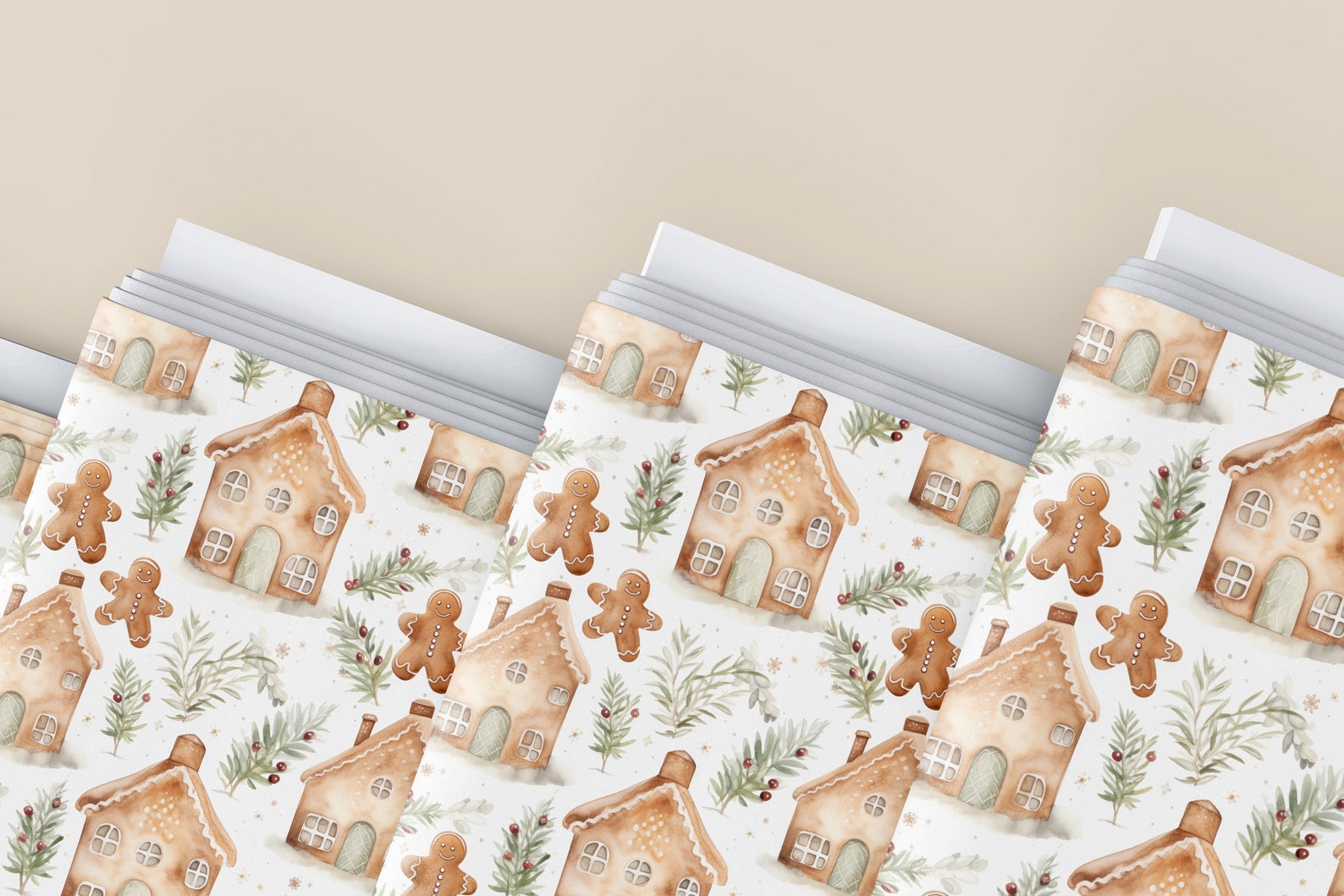 Seamless Gingerbread Man Pattern, Gingerbread House Background Pattern ...