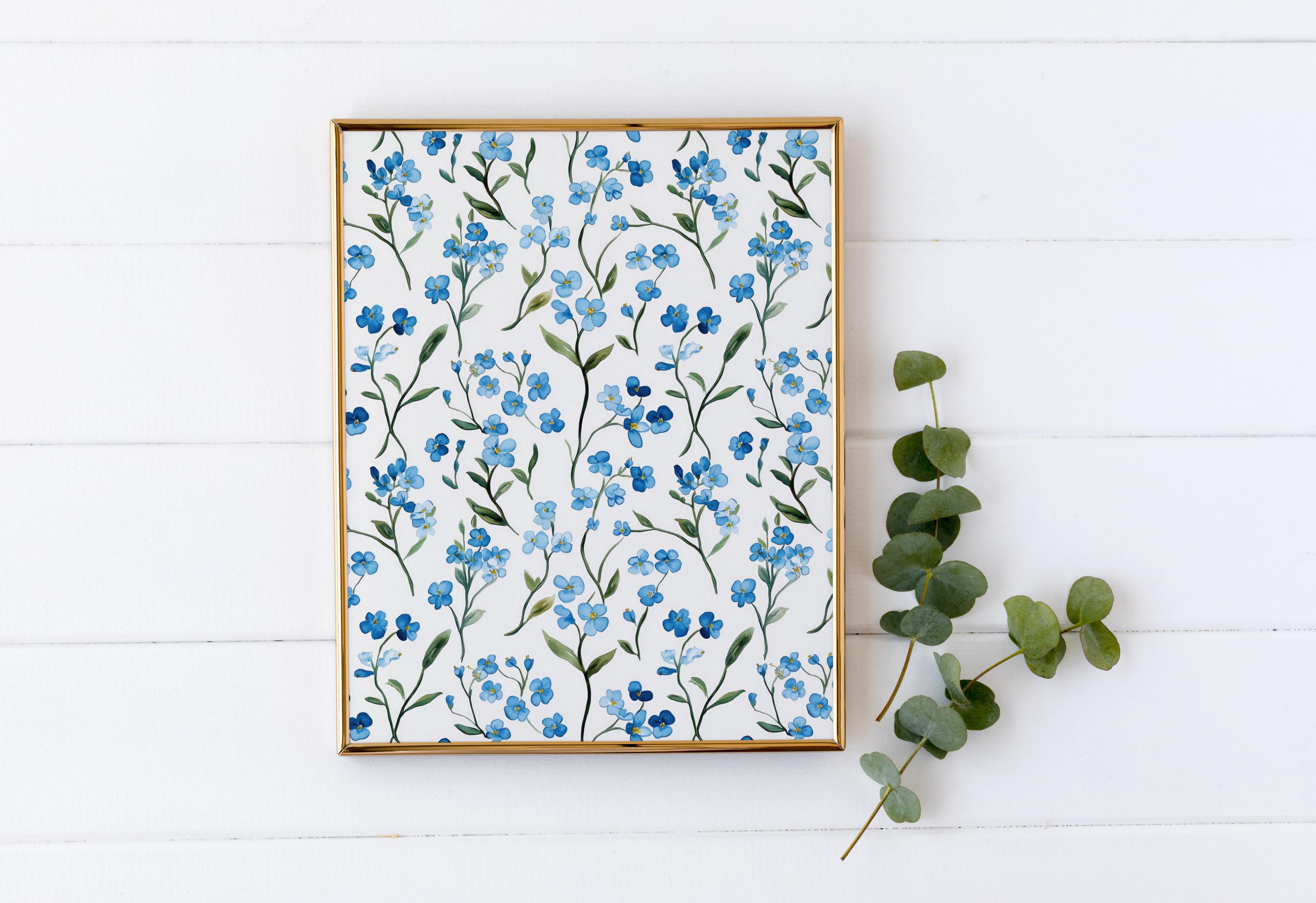 Light Blue Boy Floral Background Pattern for Baby Boys Seamless Tiny ...