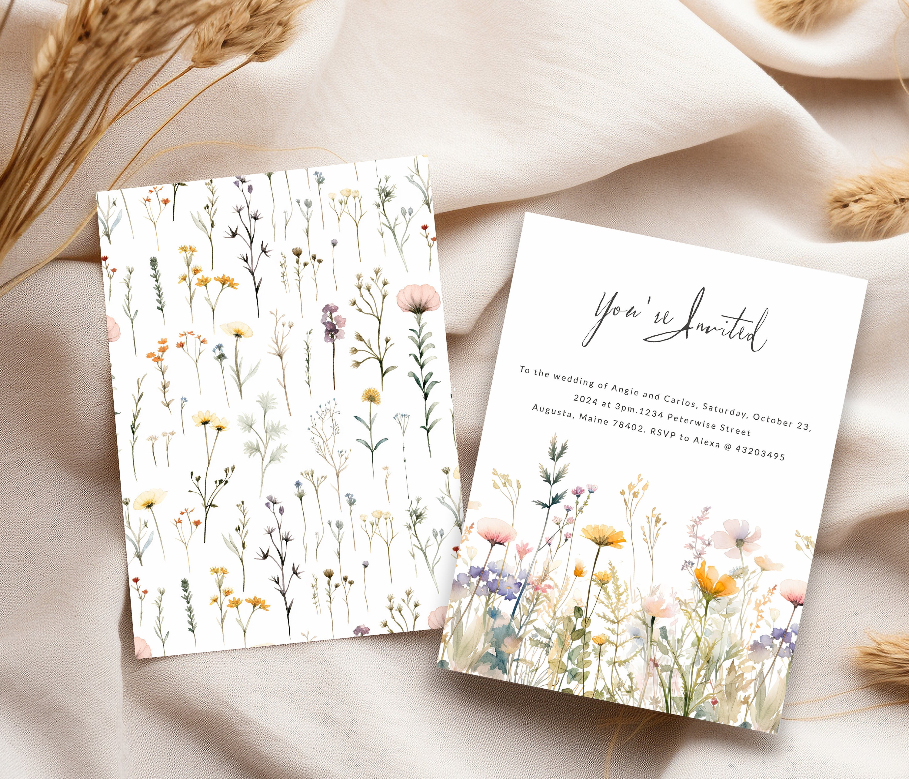 Dainty Wildflower Borders, Boho Wildflower Borders, Field Flowers ...