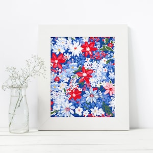 Seamless Patriotic Background, 4th of July Seamless Floral Background ...