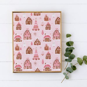 Pink Gingerbread House Seamless Pattern Pink Christmas Background ...