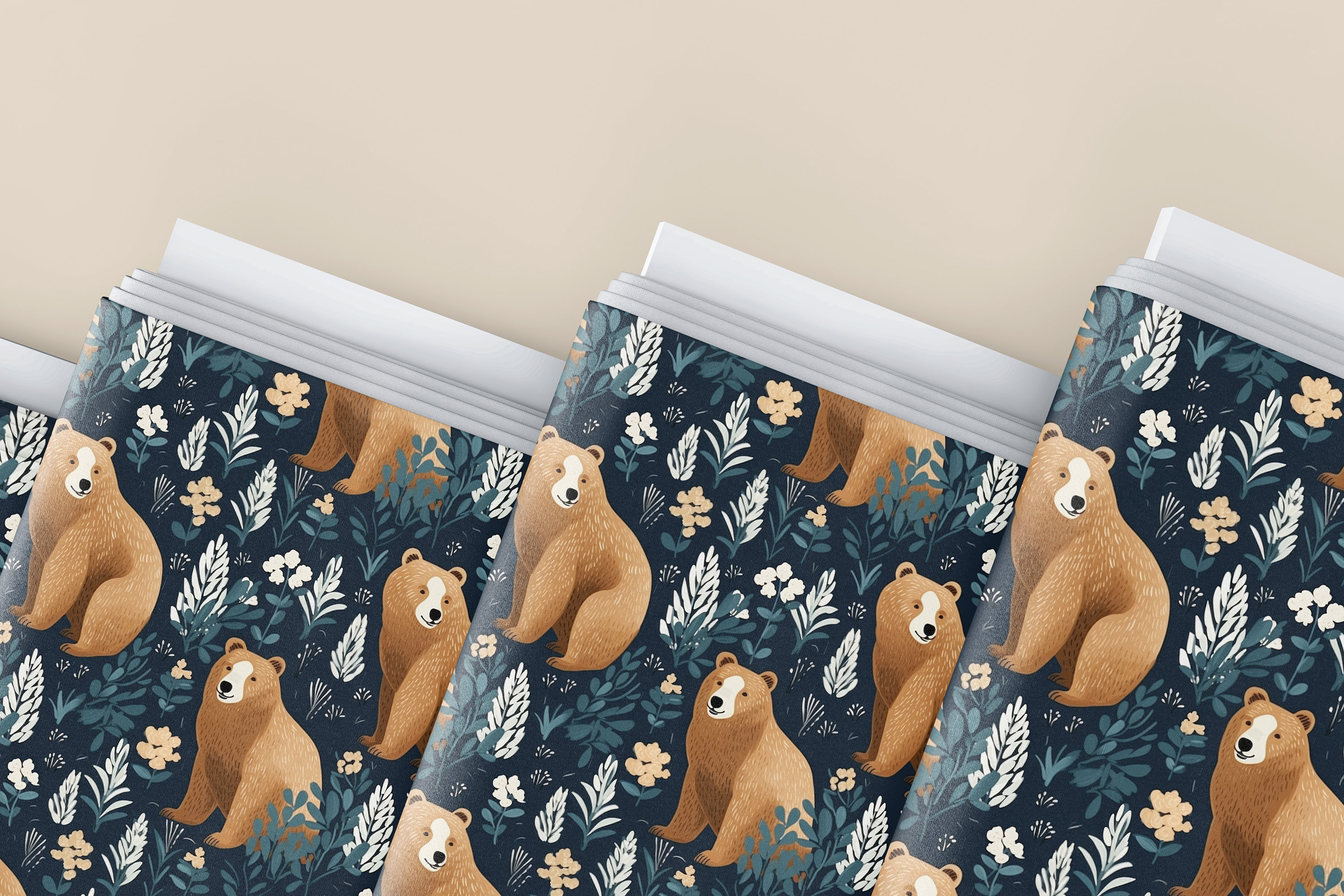 32 Seamless Cute Winter Animals Seamless Backgrounds, Blue Winter ...