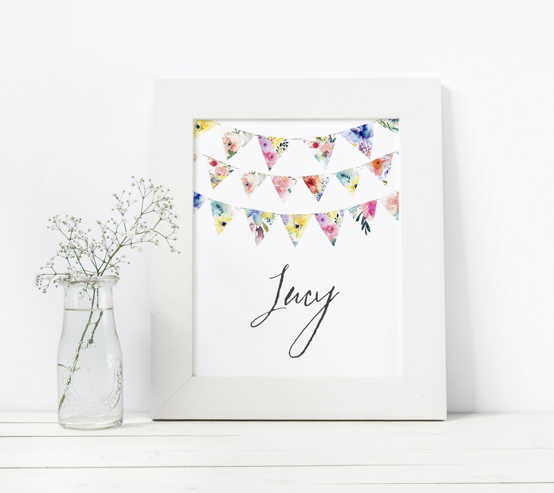 40 Watercolor Bunting Clipart, Cute Painted Bunting Flag Clip Art ...