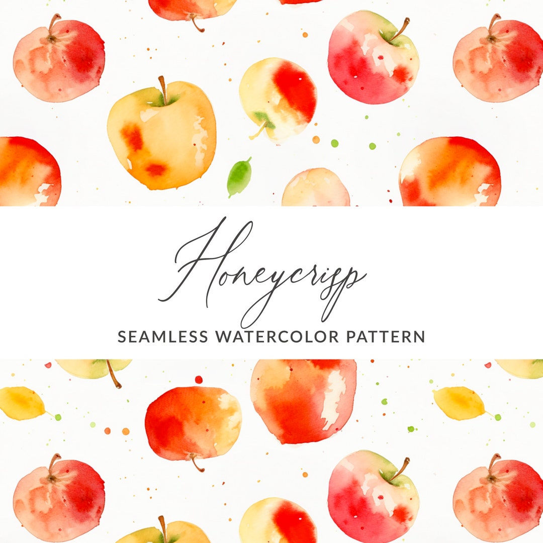 Seamless Apple Pattern, Watercolor Apple Pattern, Fall Apples ...