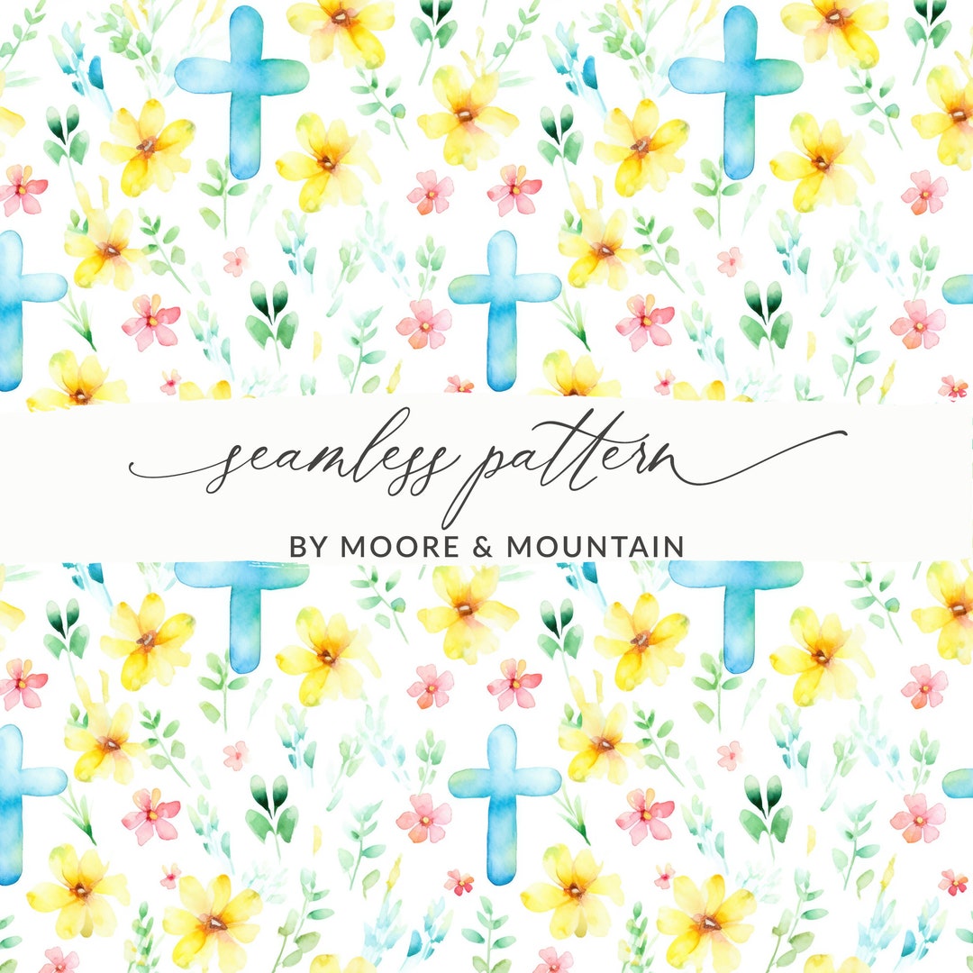 Watercolor Cross Seamless Background Easter Cross Pattern, Seamless Boy ...