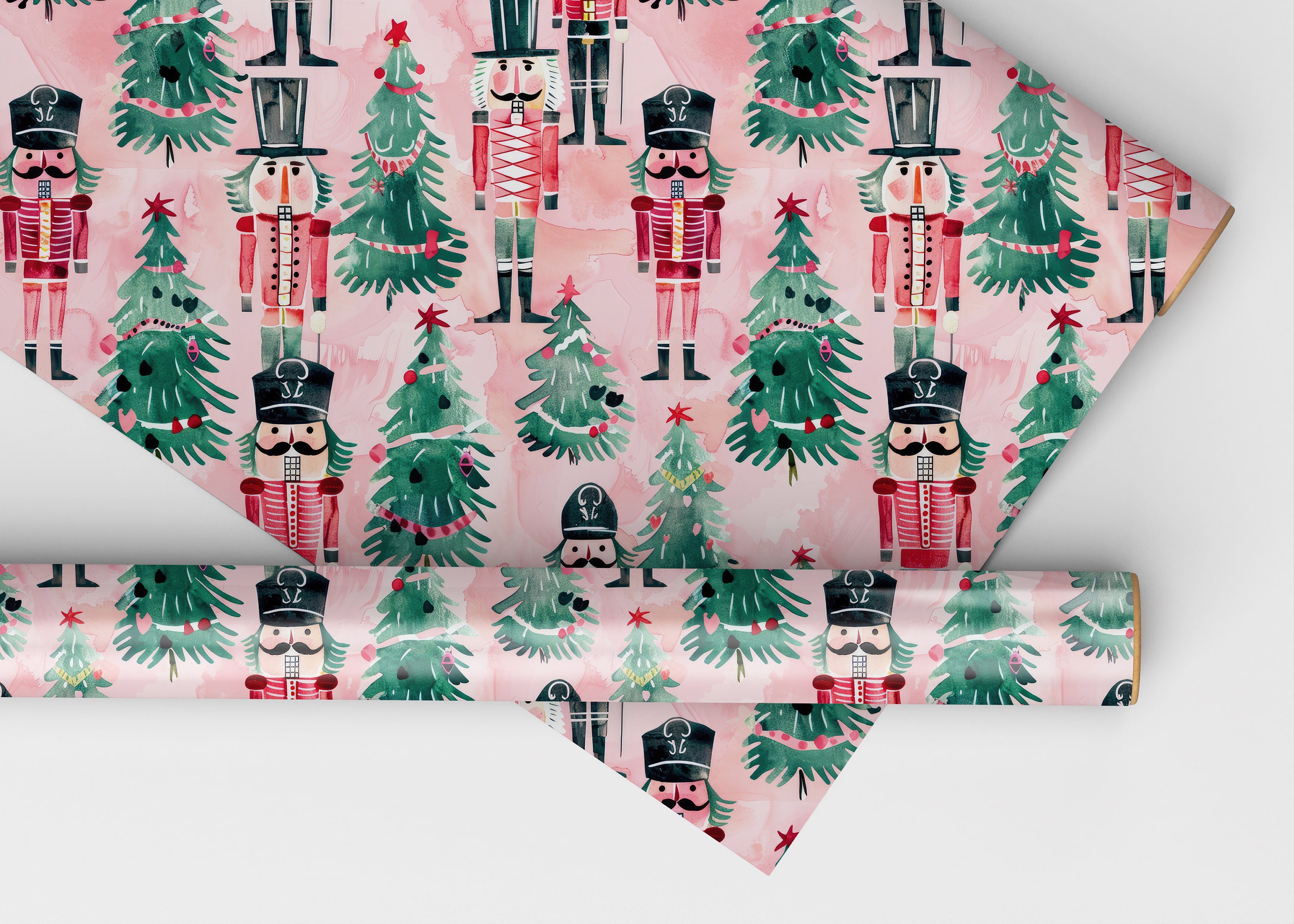 Watercolor Nutcracker Seamless Background Pattern Painted Christmas ...