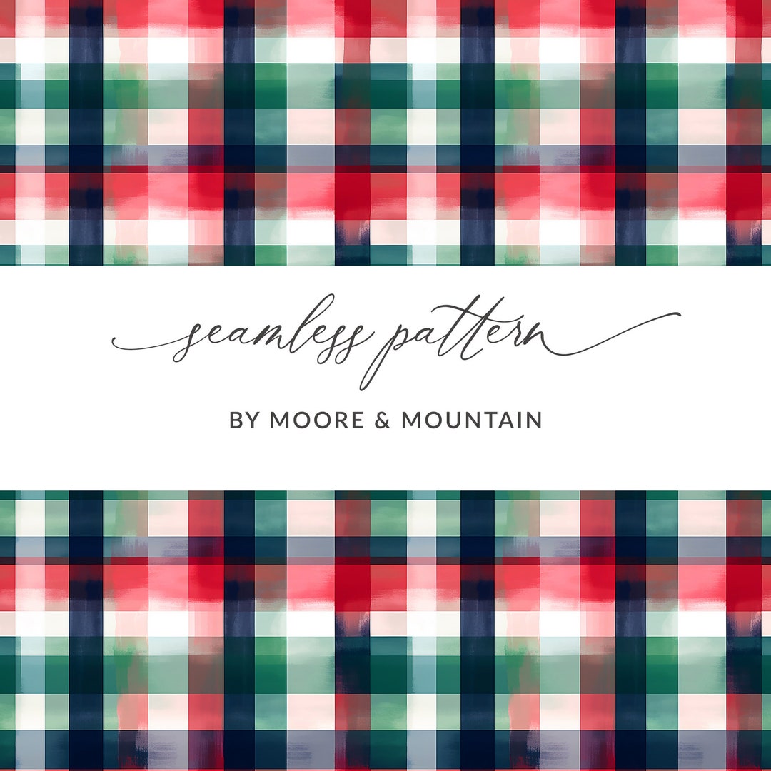 Watercolor Plaid Seamless Pattern, Seamless Buffalo Check Pattern ...