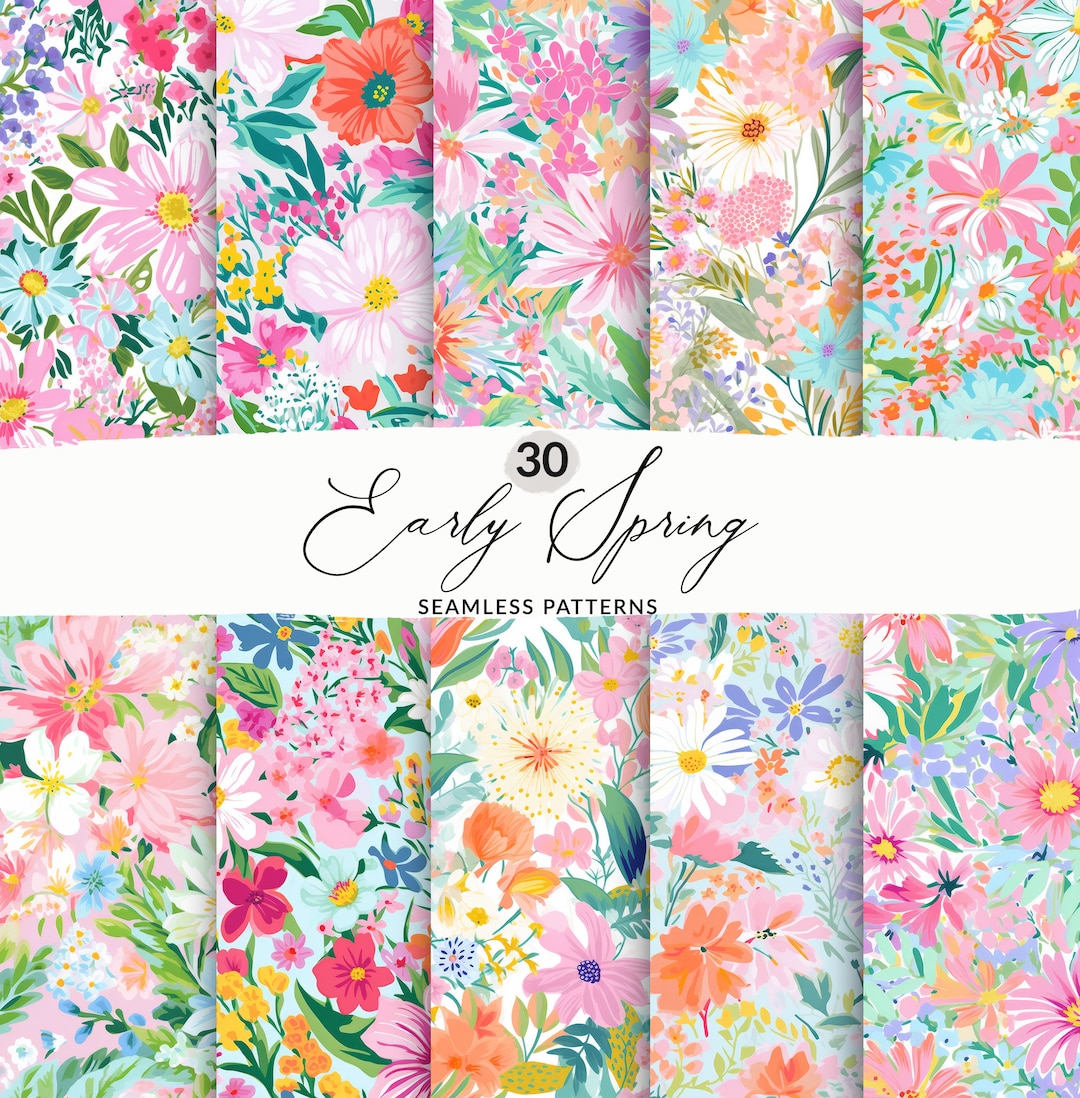 30 Spring Ditsy Floral Patterns, Seamless Preppy Floral Patterns ...