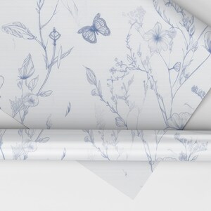 Delicate Blue Toile Seamless Pattern With Birds and Floral Vines ...