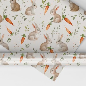 Bunny and Carrot Seamless Pattern Spring Bunnies Pattern, Rabbit With ...