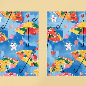 Seamless Spring Background, Seamless Umbrella Pattern, Watercolor ...