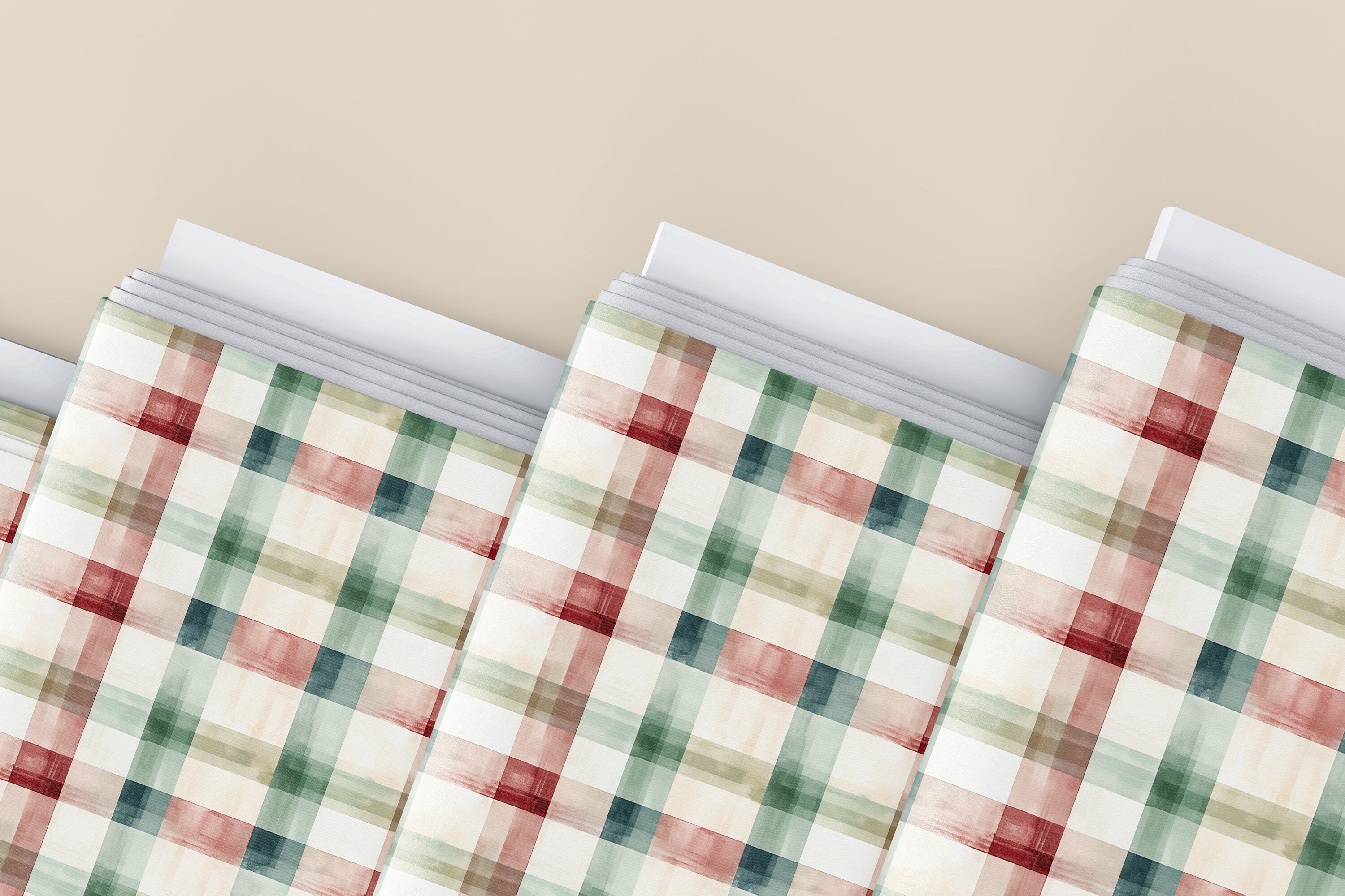 Watercolor Plaid Seamless Pattern, Painted Plaid Pattern, Christmas ...