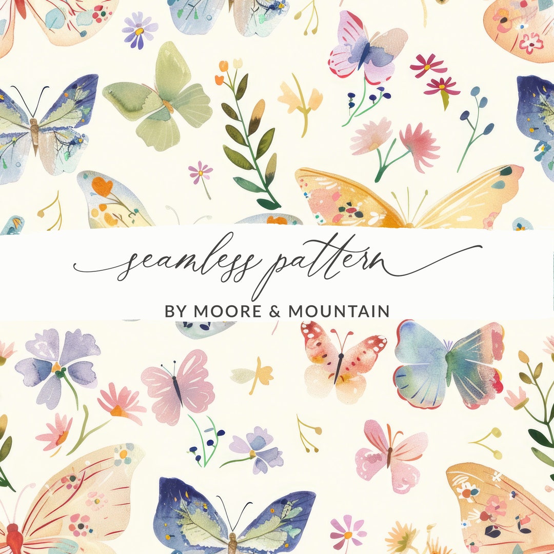 Butterfly Seamless Pattern, Flower Butterflies Background Pattern ...