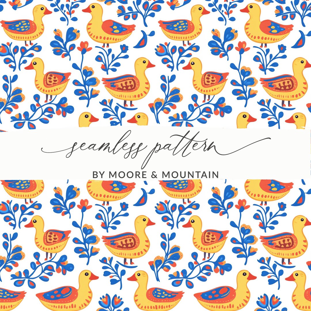 Yellow Duck Seamless Background Pattern Seamless Duck Pattern, Colorful ...