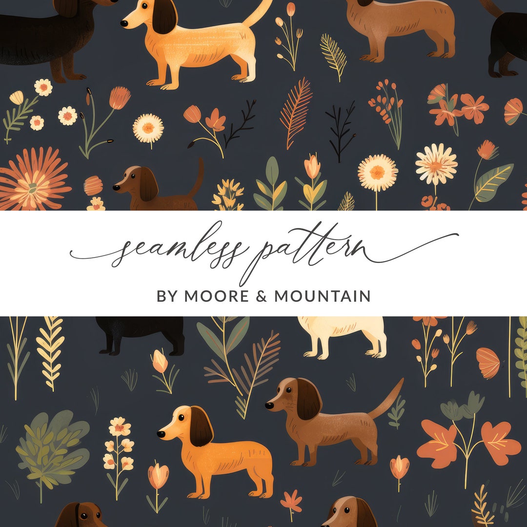 Dachshund Background Pattern, Seamless Dachsund Pattern, Weenie Dog ...