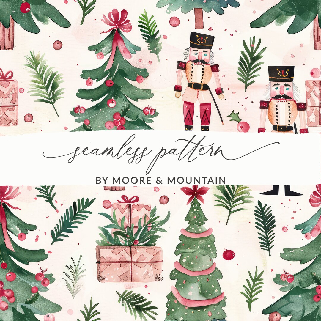 Nutcrackers Seamless Christmas Pattern, Digital Nutcracker Background ...
