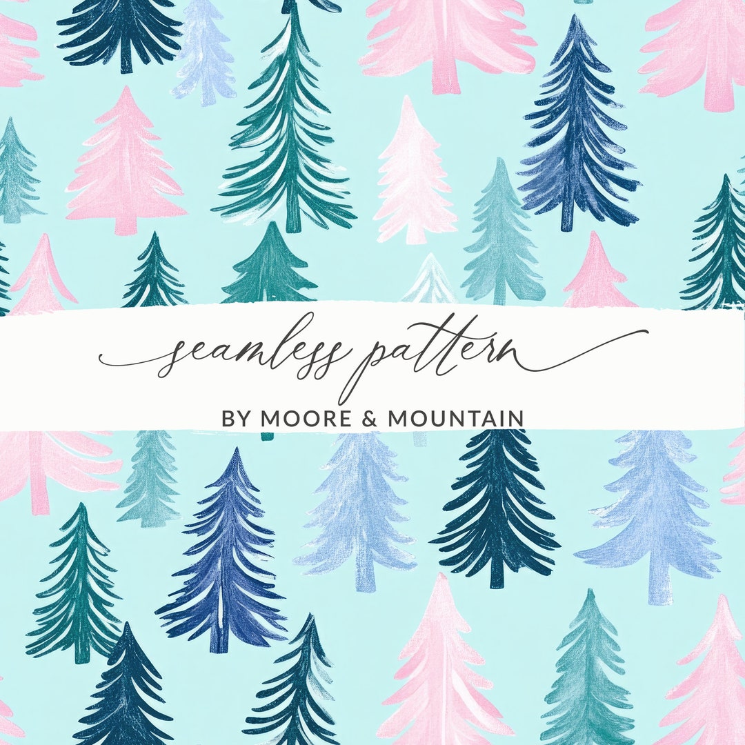 Girly Christmas Trees Seamless Background Woodsy Seamless Winter Pine ...