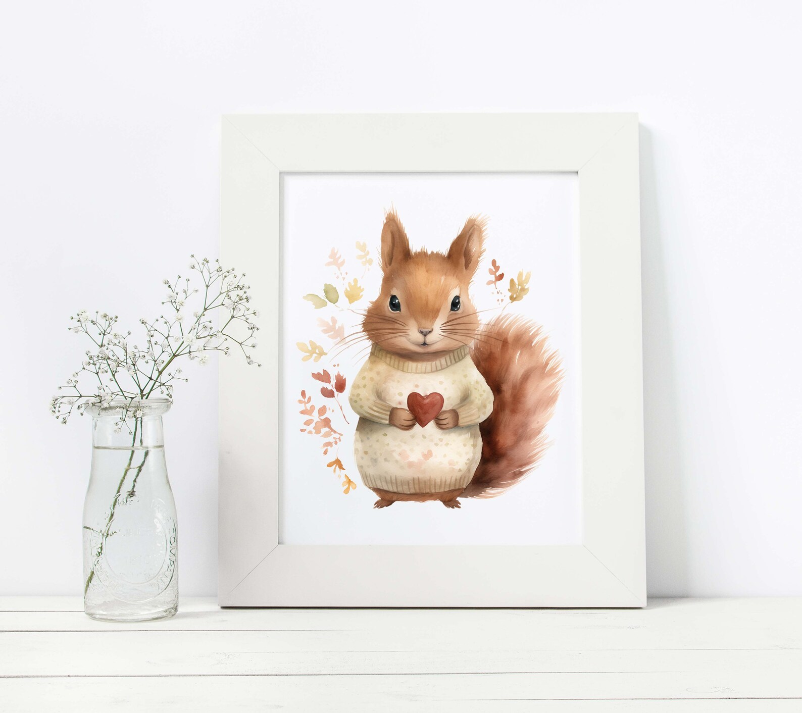 20 Watercolor Squirrel Clipart, Cute Squirrel PNG, Baby Squirrel Clipart, Squirrel Digital ...