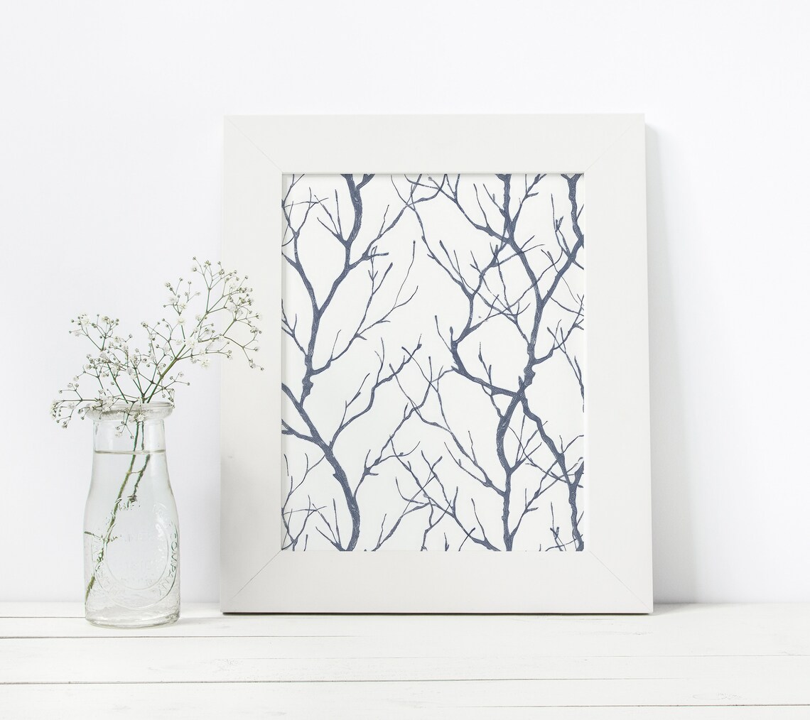 Seamless Branches Pattern, Winter Tree Seamless Background, Twigs ...
