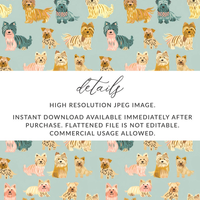 Seamless Yorkshire Terrier Background, Cute Yorkie Dog Background ...