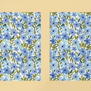 Light Blue Floral Blooms Pattern, Seamless Bloom Background Pattern ...