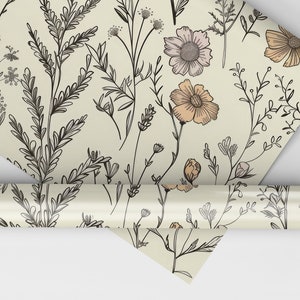 Boho Wildflower Digital Paper Pattern, Seamless Boho Wildflower ...