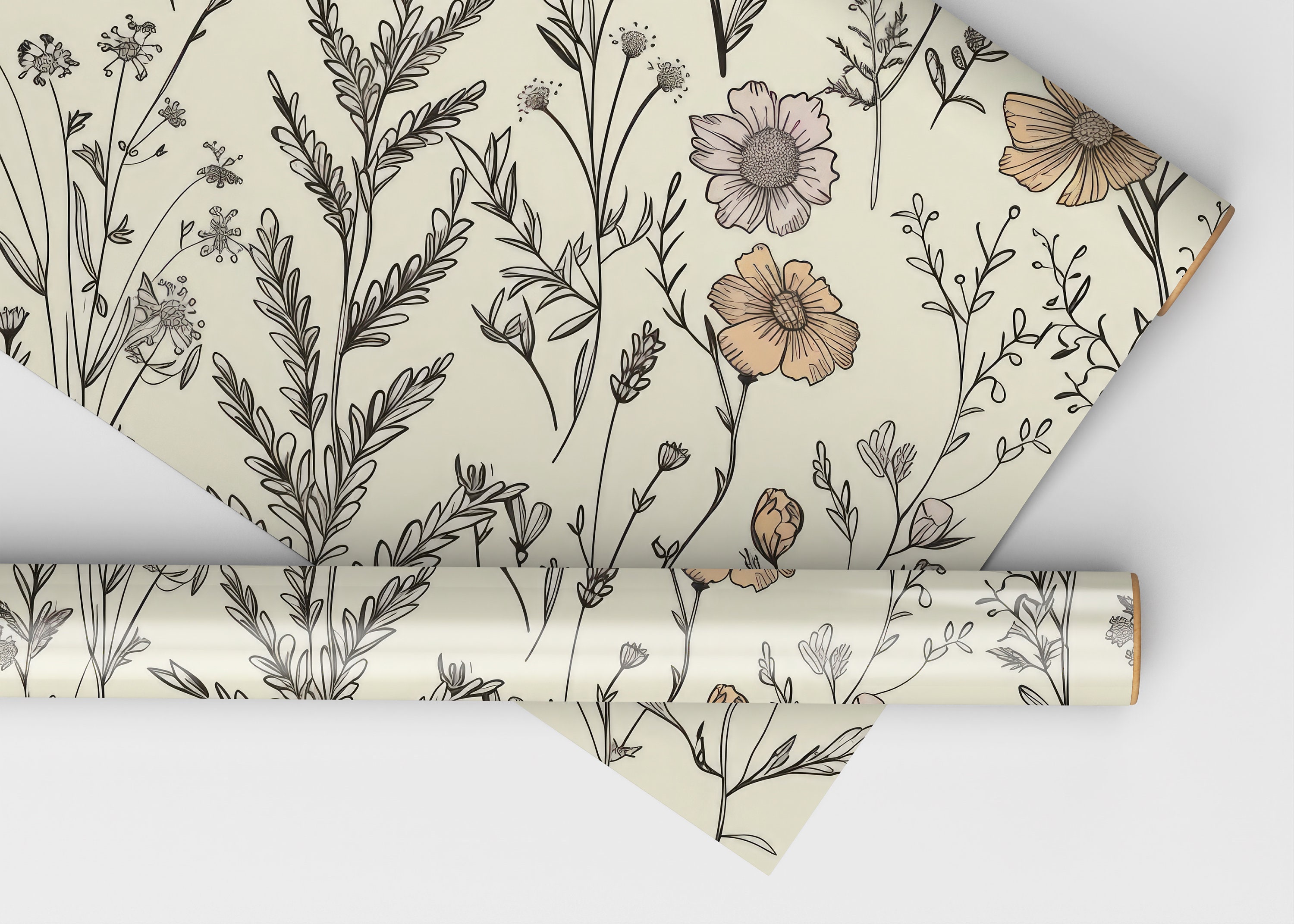 Boho Wildflower Digital Paper Pattern, Seamless Boho Wildflower ...