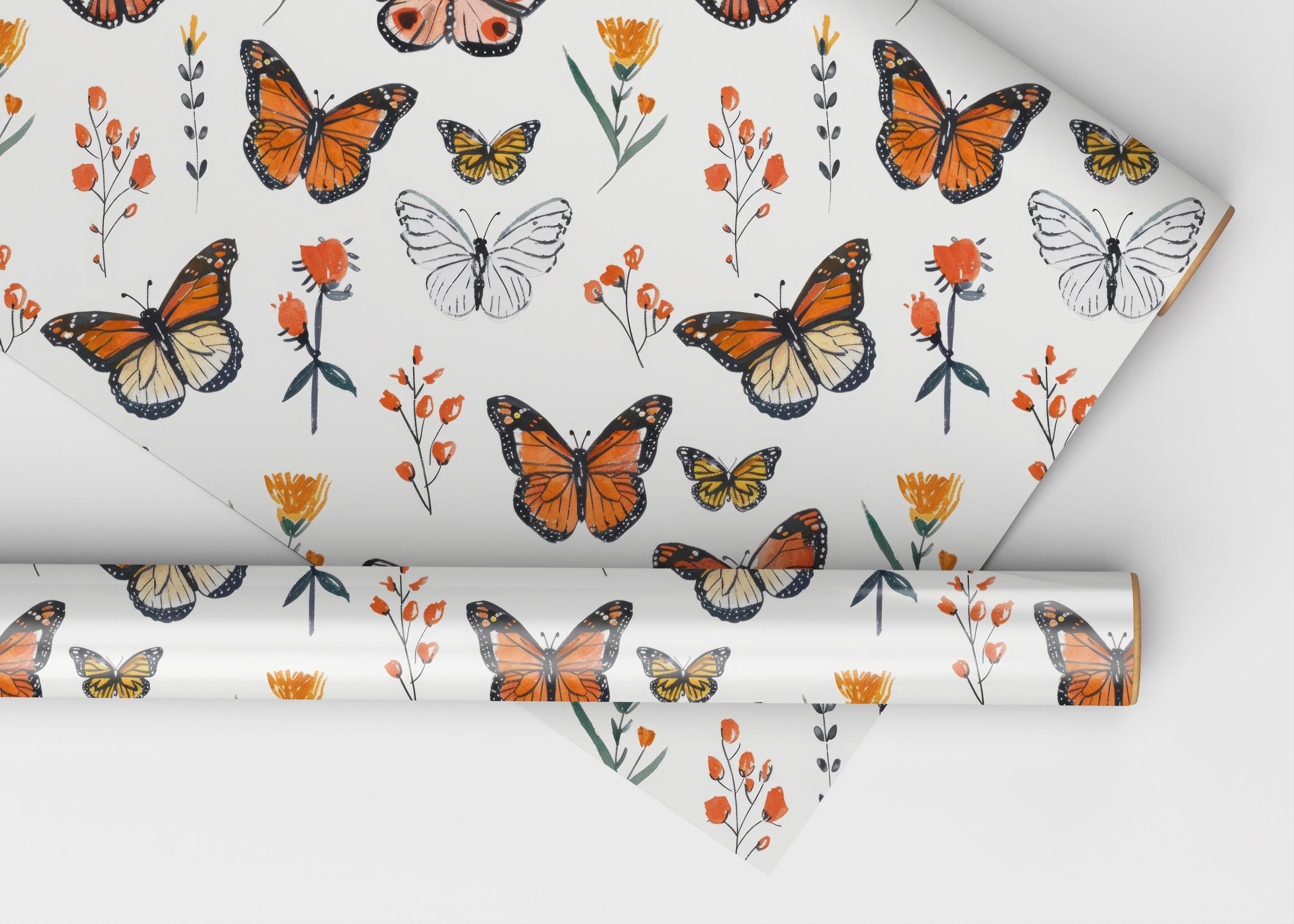Monarch Butterflies Seamless Background Pattern Orange Butterfly ...