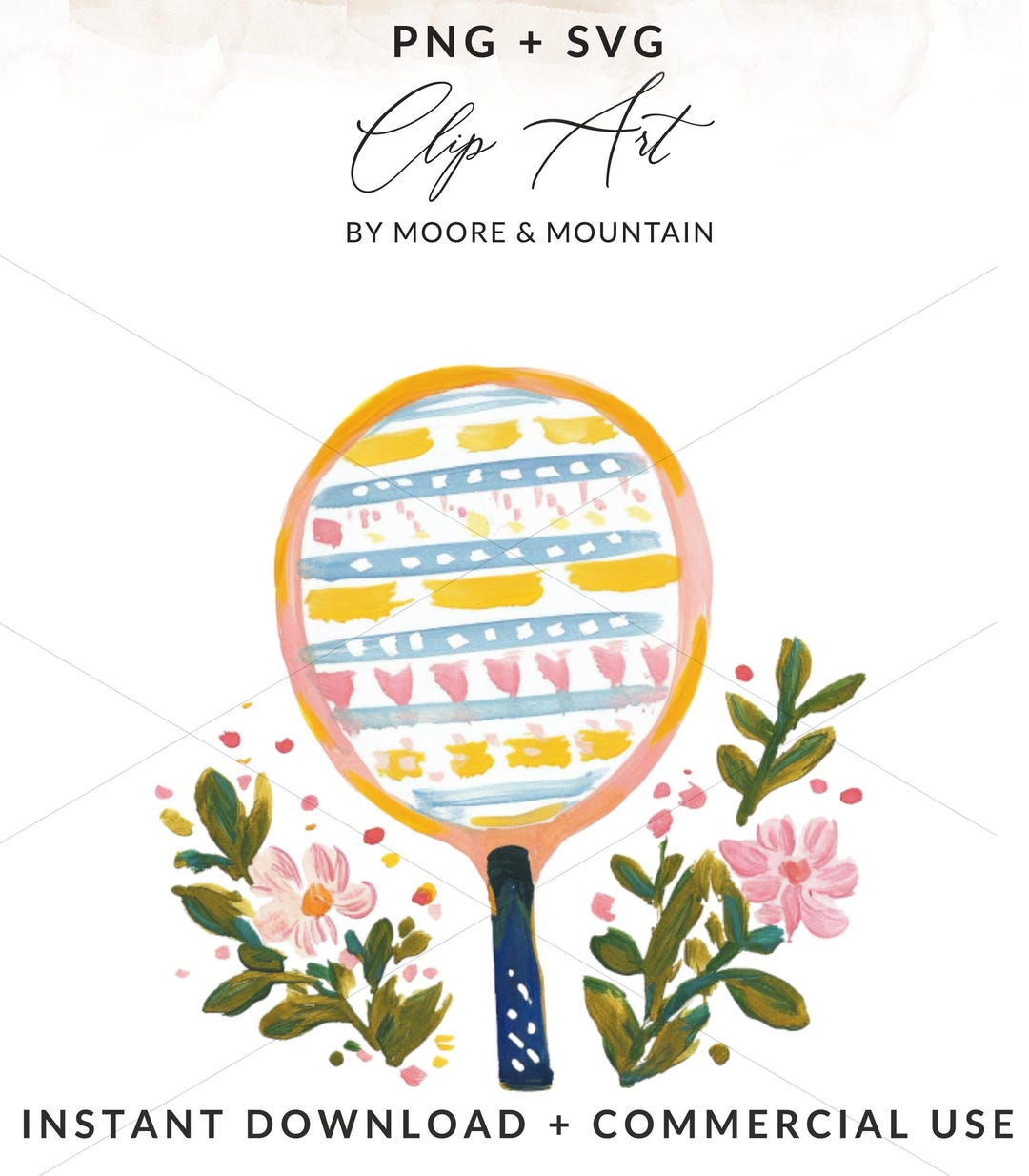 Preppy Pickleball Clip Art Pickleball Paddle Clip Art, Digital Download ...