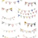 40 Watercolor Bunting Clipart, Cute Painted Bunting Flag Clip Art ...