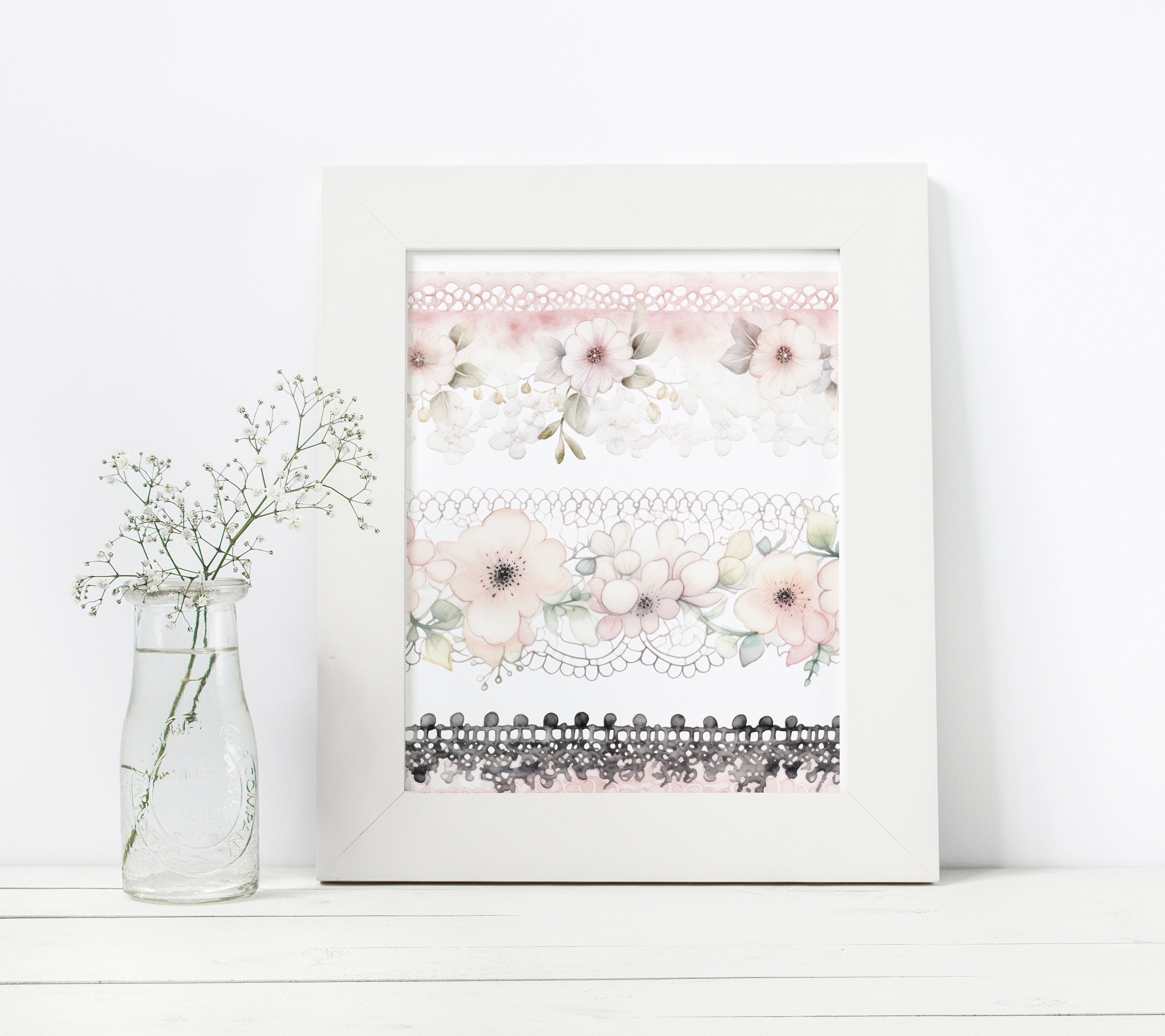 80 Seamless Lace Clipart PNG Watercolor Lace Seamless Clip Art Lace ...