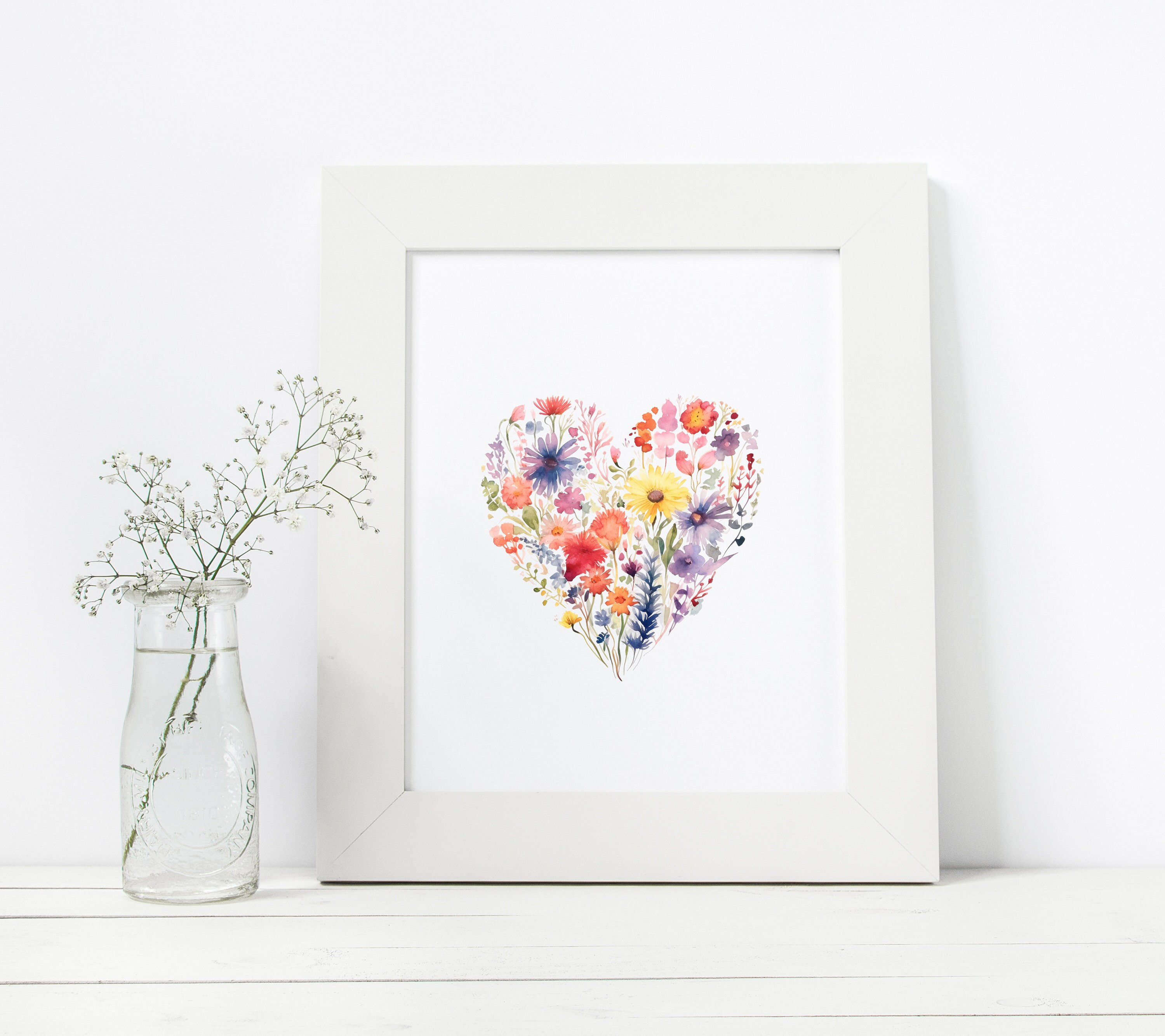 Watercolor Floral Hearts Clipart Flower Hearts, Watercolor Hearts Clip ...