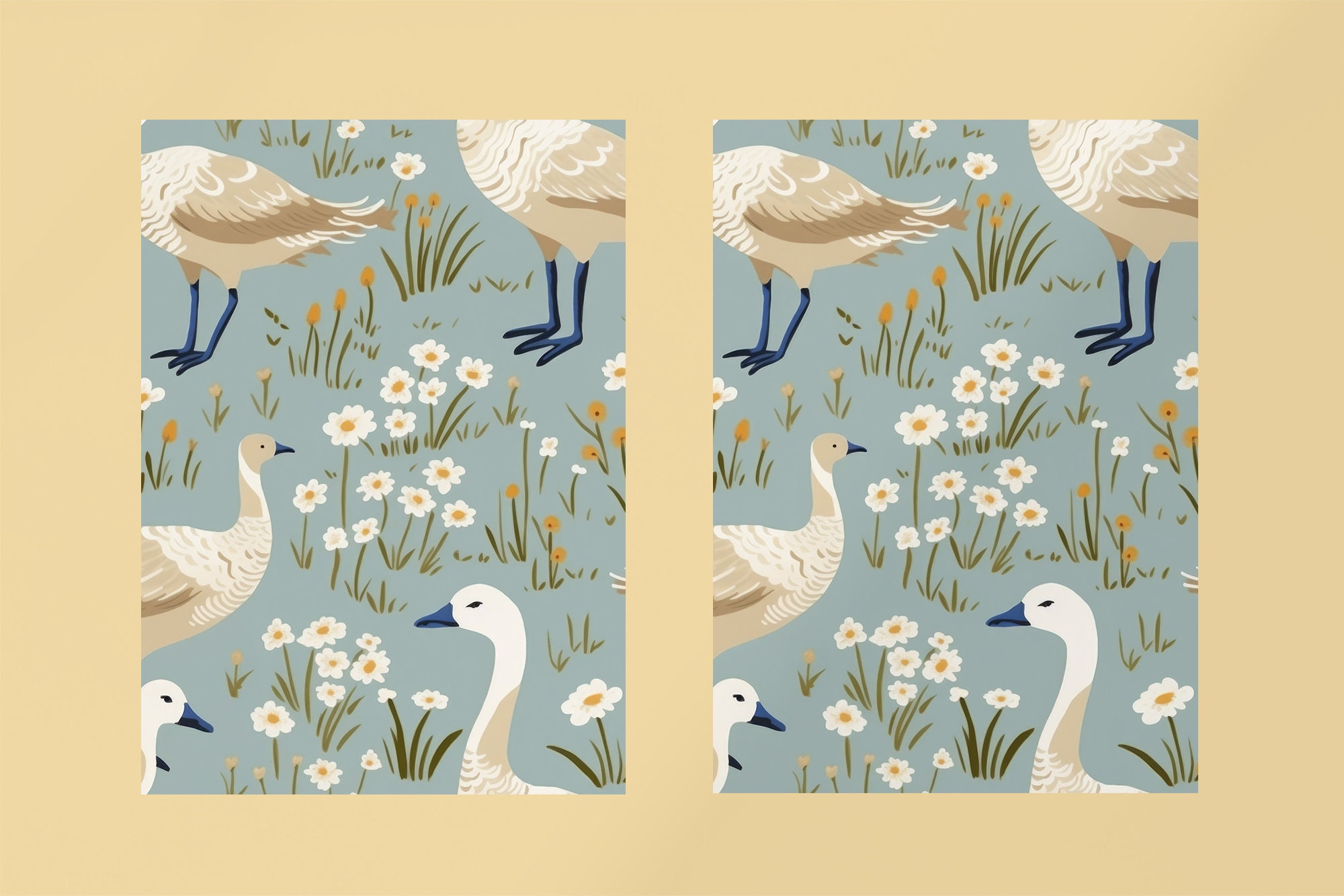 Seamless Goose Background Pattern Geese Repeating Background Pattern ...