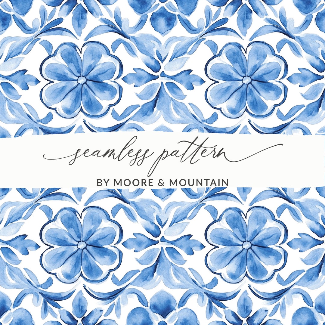 Blue Italian Seamless Tile Background Talavera Tile Repeating Pattern ...