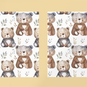 Seamless Teddy Bear Background Commercial Use Digital Paper Teddy Bears ...