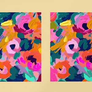 30 Painted Abstract Floral Pattern Set, Seamless Painted Floral ...