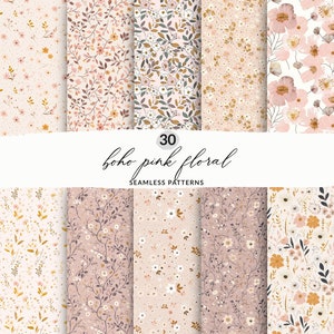 30 Boho Pink Floral Patterns Dusty Pink Flower Backgrounds Tiling Boho ...