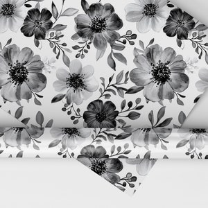 Seamless Gothic Flowers Pattern, Black Gothic Flowers Repeating ...