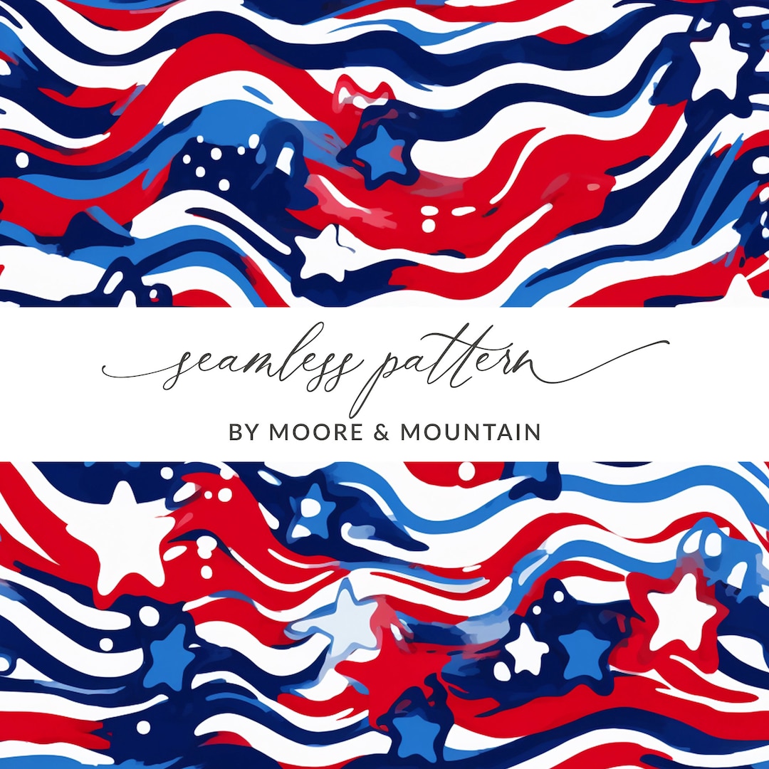 Seamless Patriotic Background, 4th of July Seamless Background, Red ...