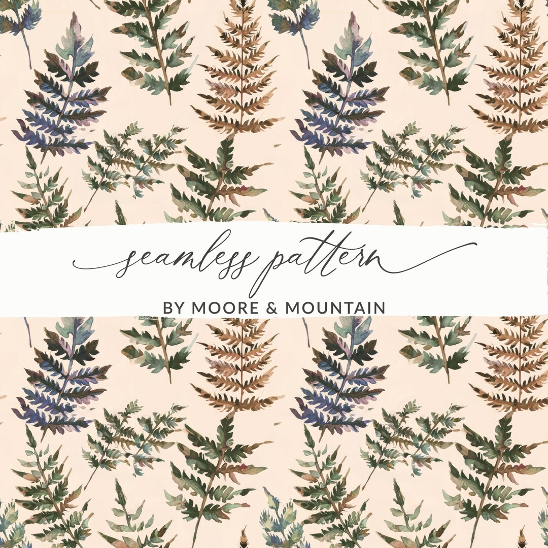 Seamless Fern Background, Watercolor Fern Pattern, Fern Seamless ...