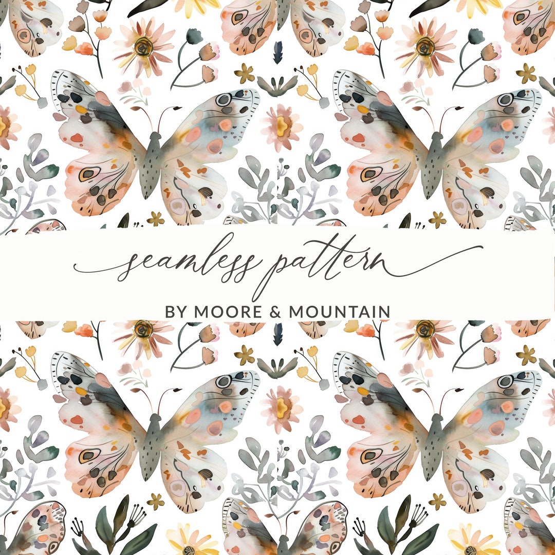 Black Painted Butterfly Seamless Background, Repeat Pattern, Modern ...